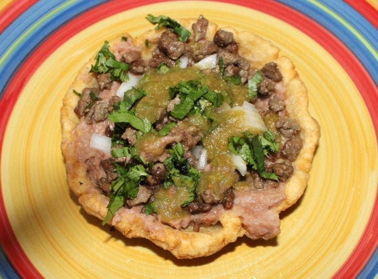 Sopes de Carne Asada and Wine = A Good Time