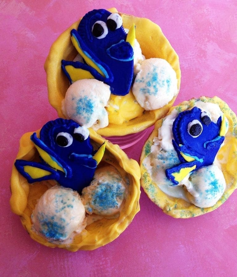 Finding Dory Inspired Chocolate Covered Ice Cream Waffle Bowl ...